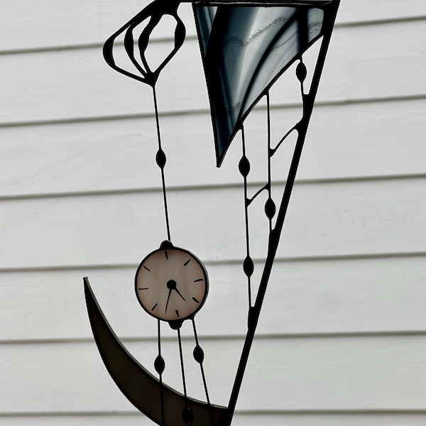 Grim Reaper Stained Glass Window Hanging Halloween Gifts Custom Stained ...