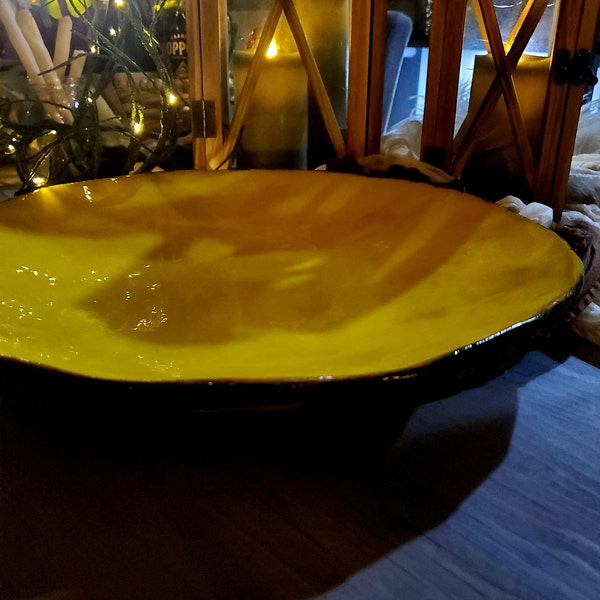Serving Platter Orange Large Plate Modern Farmhouse Ceramic Plate ...