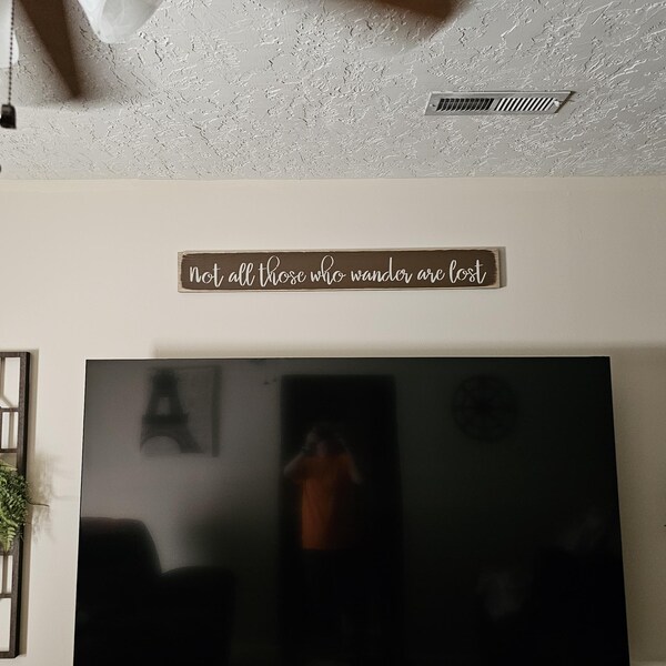 S 452 Wood, Handmade, Long Sign. "it's a Wonderful Life" Written in ...