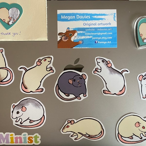 Cute Fancy Rat Stickers Pack of 8 to 10 Made to Order - Etsy