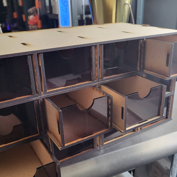 Laser Cut Desktop Organizer SVG, Hobby Storage Box, Drawer Organizer ...