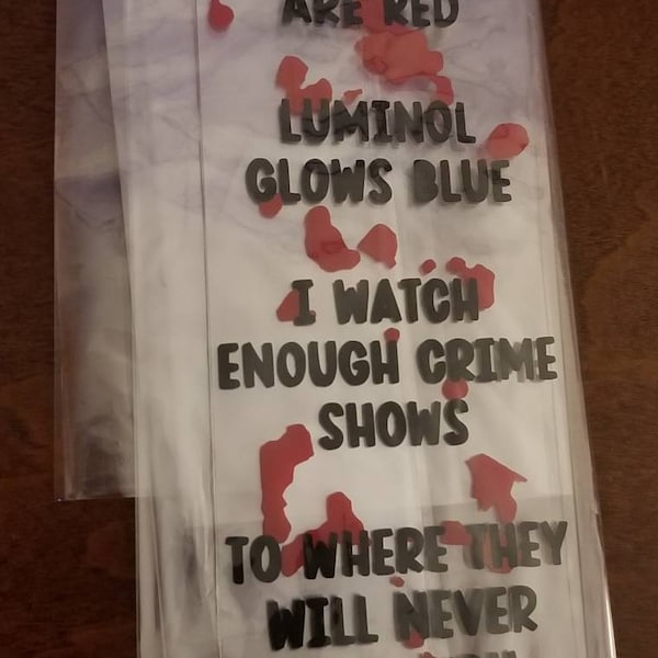 True Crime Lover's Bookmark - Blood Stains Are Red Luminol Glows Blue ...
