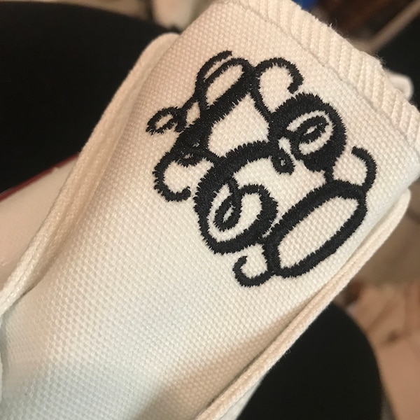 Monogram Canvas Sneaker Shoes, Personalized Womens Shoes, Ladies Canvas ...