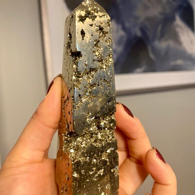 Pyrite Obelisk Crystal Tower Raw Natural Large Pyrite Towers High Grade ...