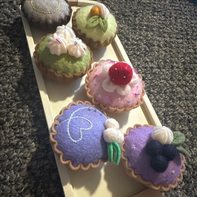 Blueberry Tart Felt Pastry, Pumpkin Pie, Cupcake for Decoration or ...