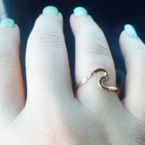Gold Wave Ring, Handmade Hawaiian Jewelry, Surfer Girl Gift Idea, Girls ...
