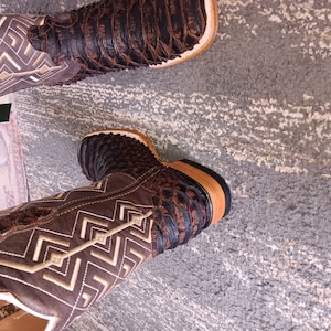 Cowhide Boots / Cowgirl Hair on Cowhide Leather Boots / Genuine Cowhide ...