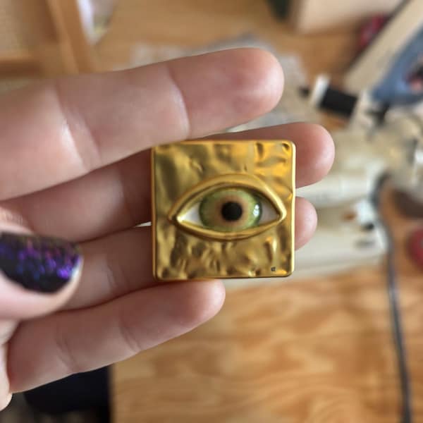Vintage Gold Surrealist Buttons, Evil Eye Buttons, Keyhole Buttons ...