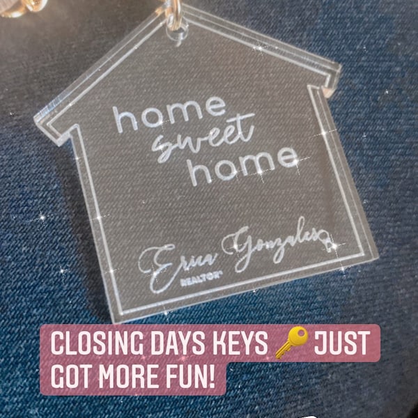 Acrylic Keychain for Closing Day Gift, Welcome Home, Dream Home - Etsy