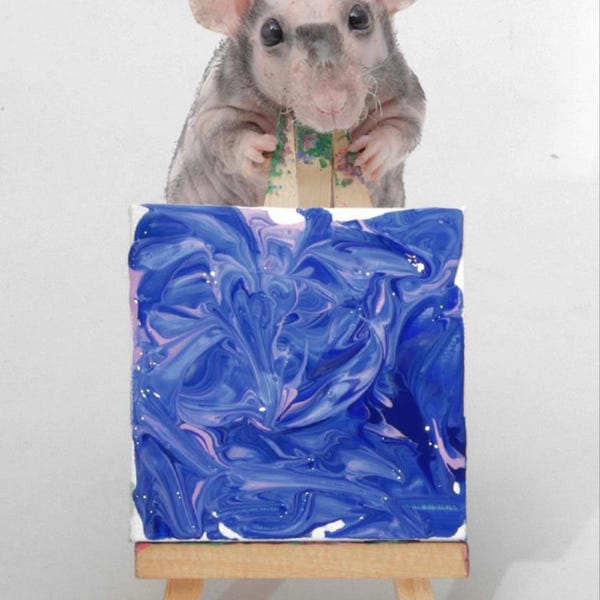 Rat Painting 3"x3" - Etsy