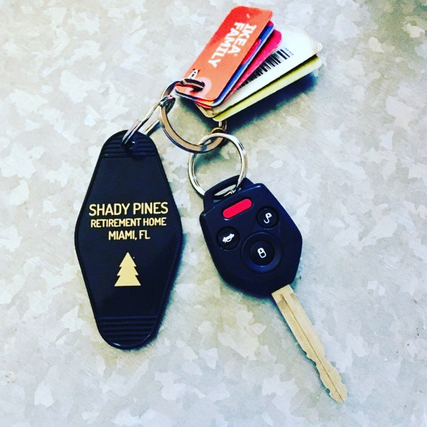 Shady Pines Black Key Tag - Golden Girls Keychain - Etsy