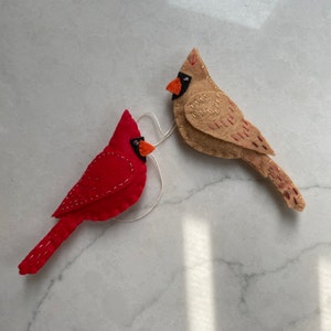 Felt Bird Collection Set of 6 Handmade Birds Ornaments Christmas Soft ...