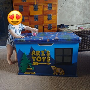 Zoo Safari Personalised Large Wooden Toy Box Children's | Etsy