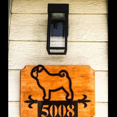 Custom Dog Address Sign Metal Pug Sign Custom Metal Address - Etsy