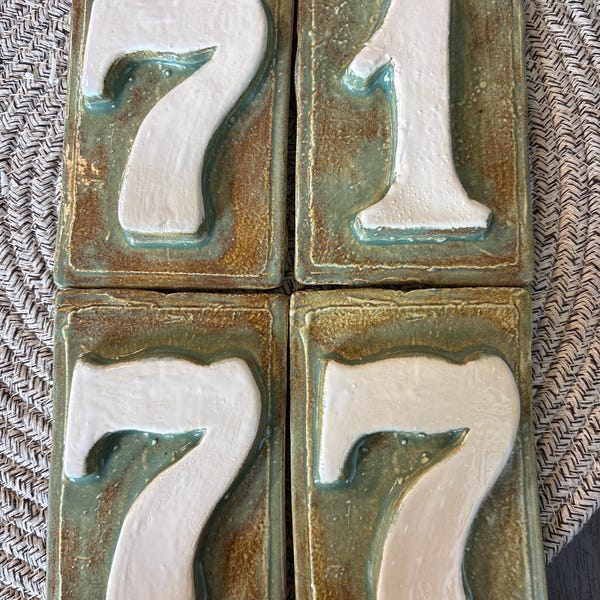 Tile Address Numbers. Handmade and Hand-glazed. Weatherproof, Fadeproof ...