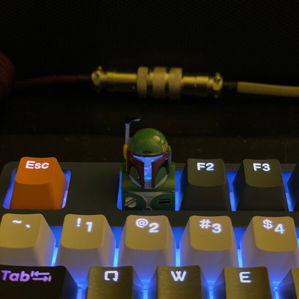 The Mandalorian Boba Fett Backlit LED Keycap Handmade Resin Custom ...