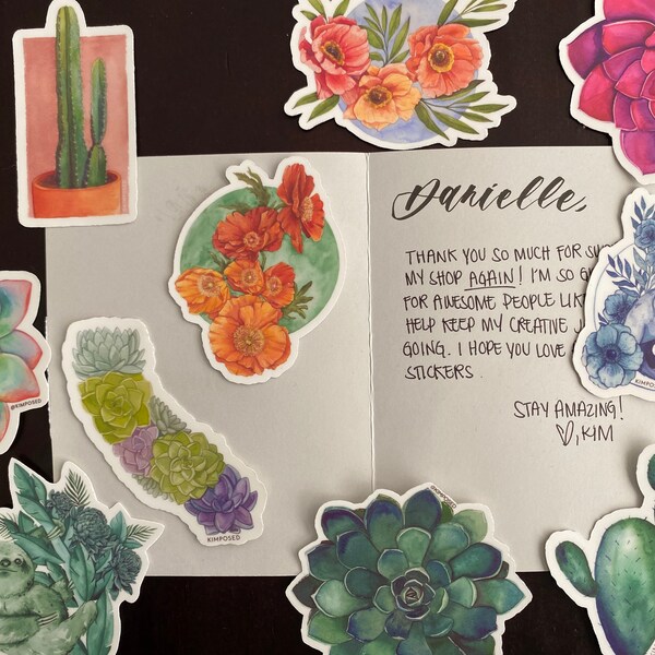 Pastel Succulent 3" Waterproof Vinyl Sticker for Water Bottles, Laptops ...