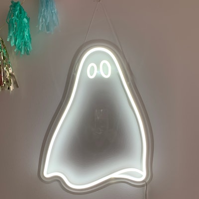Ghost Neon Sign. Spooky Halloween Led Neon Lamp. Halloween Light Decor ...