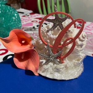 Beach Theme Cake Topper, Coastal Nautical Orange Tiger Nautilus Shell ...