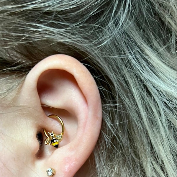 316L Stainless Steel 16G Bee Helix Daith Conch Earring/bee Septum Nose ...