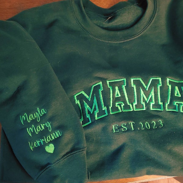 Custom Embroidered Auntie Sweatshirt, Personalized Embroidery Aunt ...
