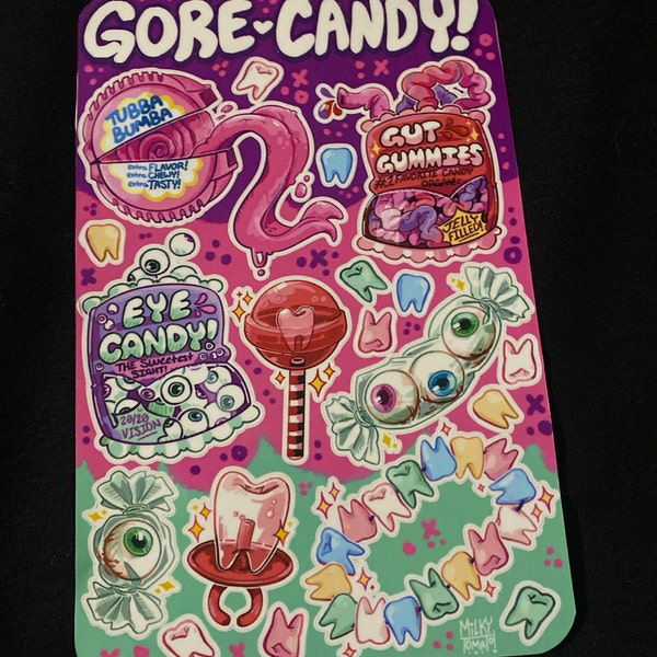 Gore Candy Waterproof Sticker Sheet - Etsy