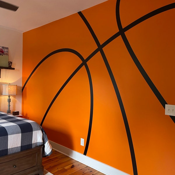 Basketball Stripes Vinyl Wall Decal: Sports Decor IM023 - Etsy