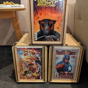 Three, Comic Book Storage Boxes Includes a Plexiglass End Frame to ...