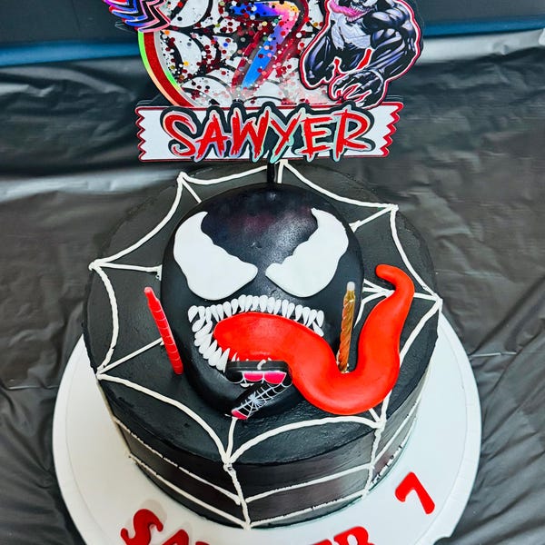 Personalized Venom and Spiderman Cake Topper | Venom and Spiderman Cake ...