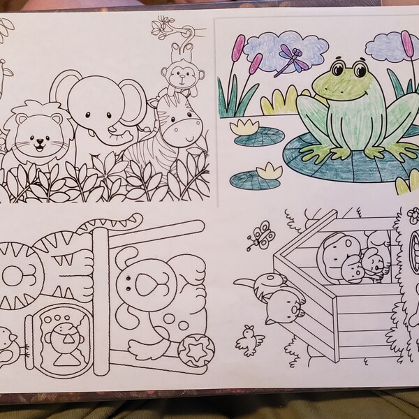 15 Pages Zoo Animals Coloring Book - Etsy