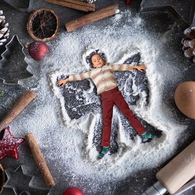Christmas Baking Flour Angels Digital Backdrop Photography, Snow Angel ...