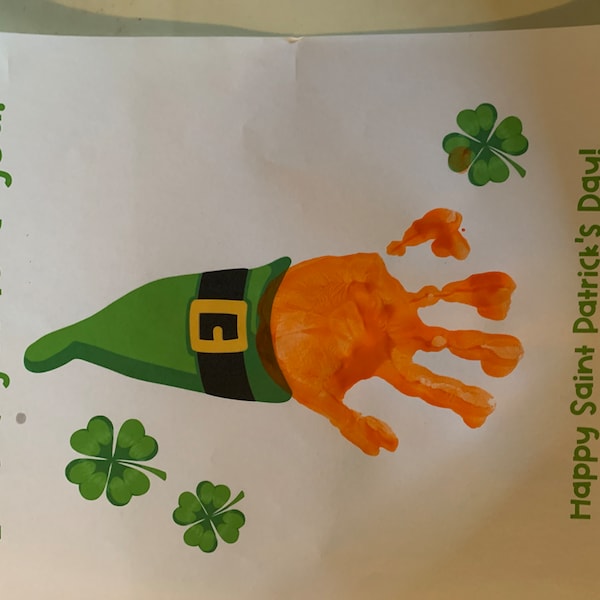 Leprechaun St. Patrick's Day Printable | Kids' Handprint Keepsake ...