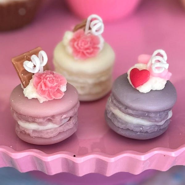 Mini Macaron Candle | Customised Scented Candles | Handmade Desert ...