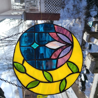 Moon Lotus Flower Stained Glass Pattern, Stained Glass Patterns ...