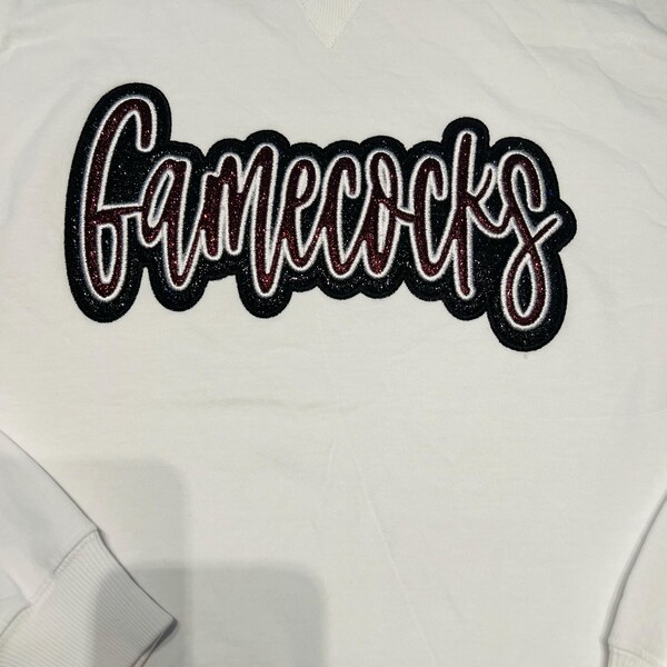 Bean Stitch Red Devils Double Stacked Script Applique Embroidery ...