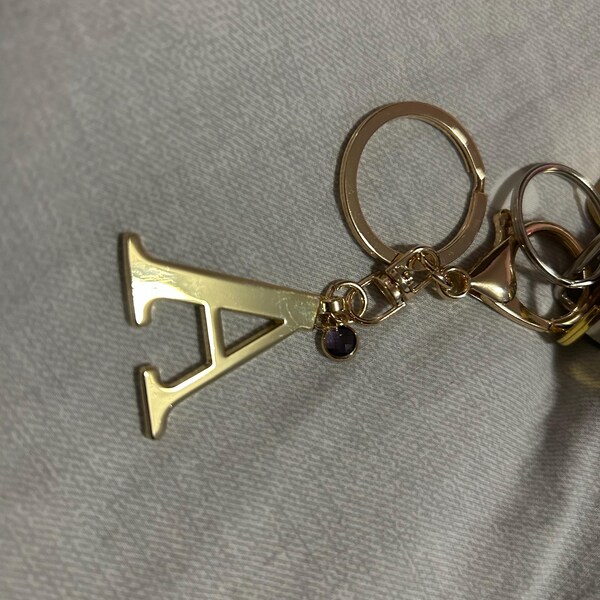 Gold Initial Keychain Letter Charm Gold Key Chain Aesthetic Bag ...