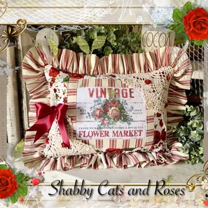 Vintage Flower Market DIY Sign Victorian Roses Rustic Farmhouse Floral ...