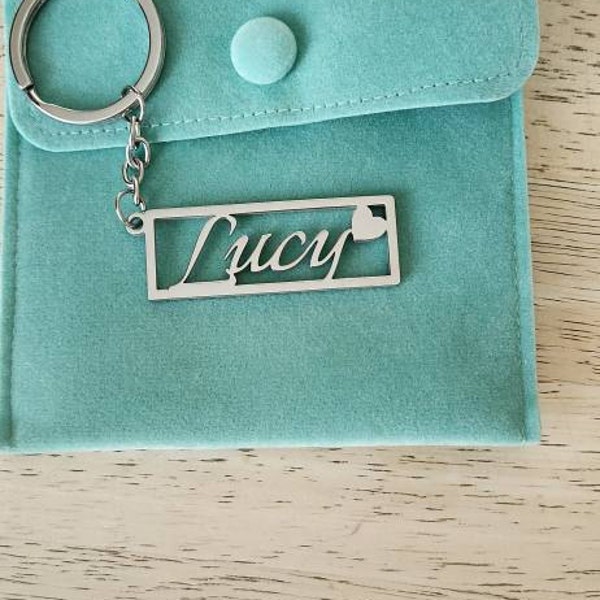 Personalized Name Keychain With Heart|custom Letter Key Chain|your Name ...