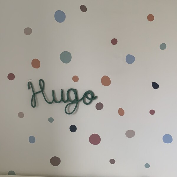 Boho Polka Dot Wall Stickers, Bohemian Style Neutral Rainbow Hand Drawn ...