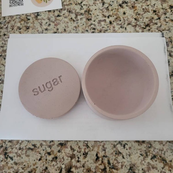 Concrete Salt Pepper Sugar Bowls, Salt Cellar With Lid, Spice Bowl ...
