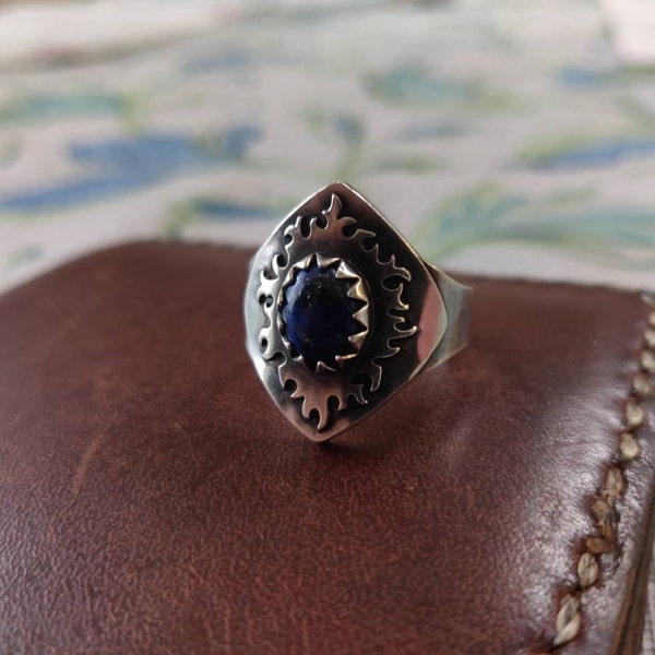 Lapis Lazuli Ring, Sterling Silver Blue Gemstone Ring - Etsy
