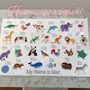 Animal Alphabet Personalized Placemat for Kids, ABC Table Mat, Name ...