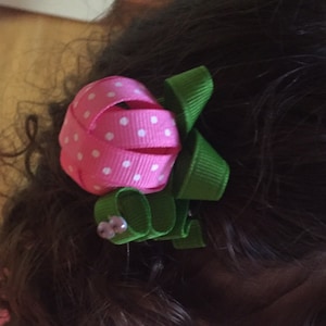Turtle Hair Clip, Hot Pink Polka Dotted Turtle Hair Clip, Turtle Ribbon ...