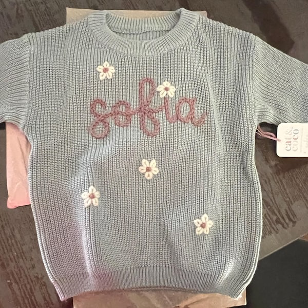 ADD ON WILDFLOWER Design to Custom Hand Embroidered Cardigan, Sweater ...