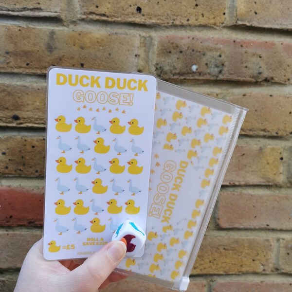 Duck Duck Goose Game and Dice Savings Challenge Cash Stuffing A6 Binder ...