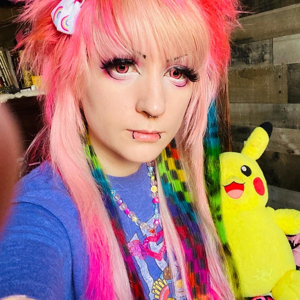 After Midnight Blue Coontails Scene Kids Emo Girl Boy Human Hair Clip ...