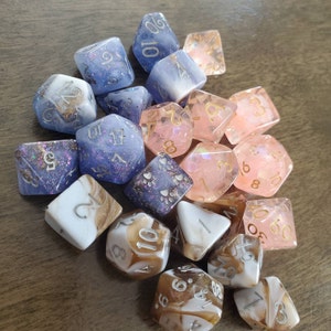Pink Bead Dnd Dice Set Polyhedral Dice D&D Dice Dungeons | Etsy