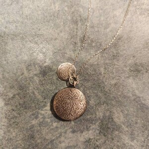 Antique Silver Locket Heart Locket Long Locket Layering - Etsy