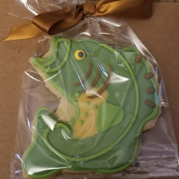 Bass Fish Cookies (4" Size, Bowed) - Next Ship Date is 12/30/25 or Can ...