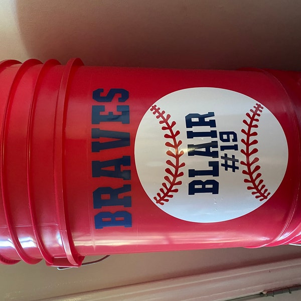 Personalized Baseball Decal: Vinyl Dugout Bucket Sticker - Etsy